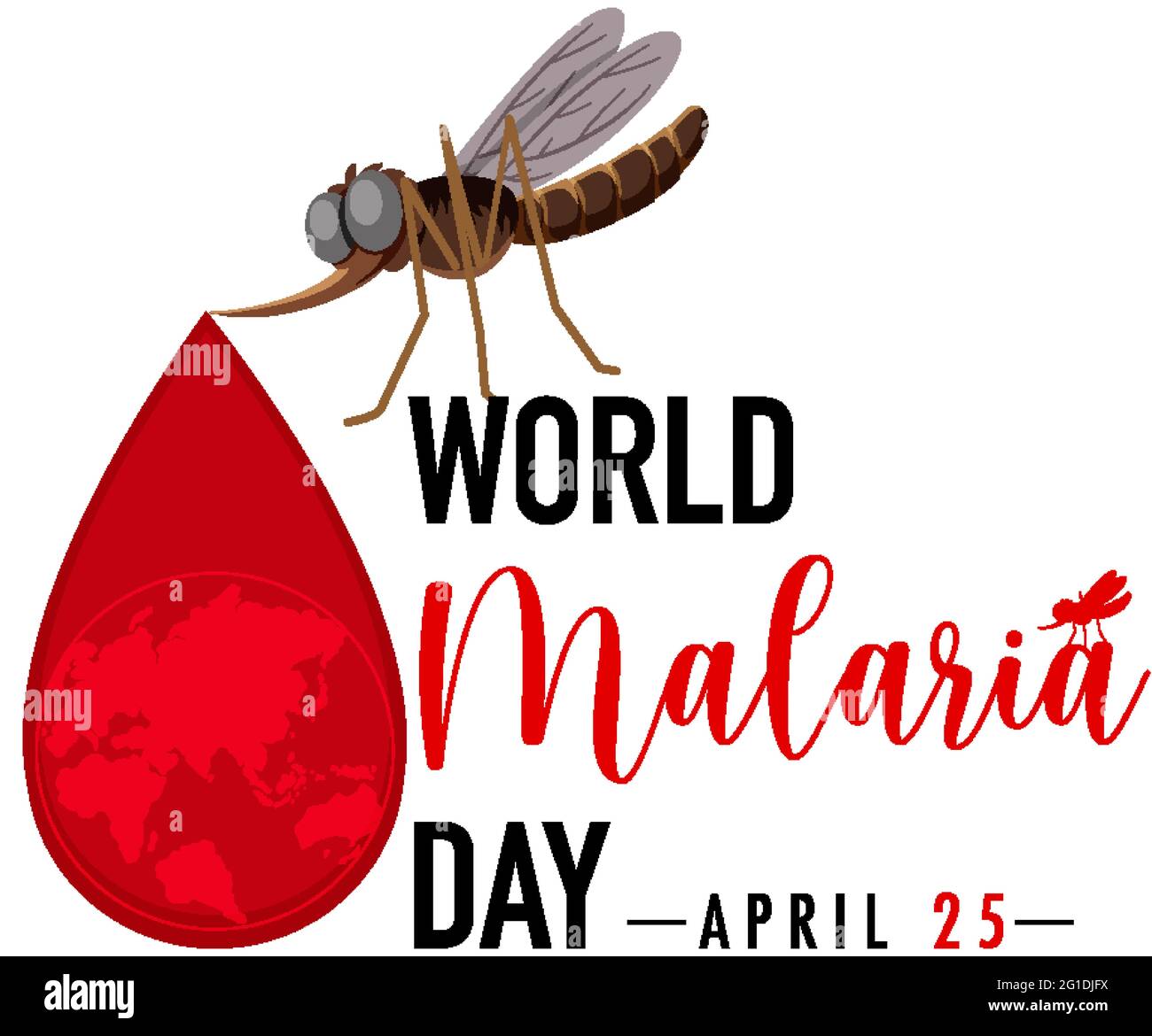 Logotipo O Banner Del Día Mundial De La Malaria Con Ilustración De