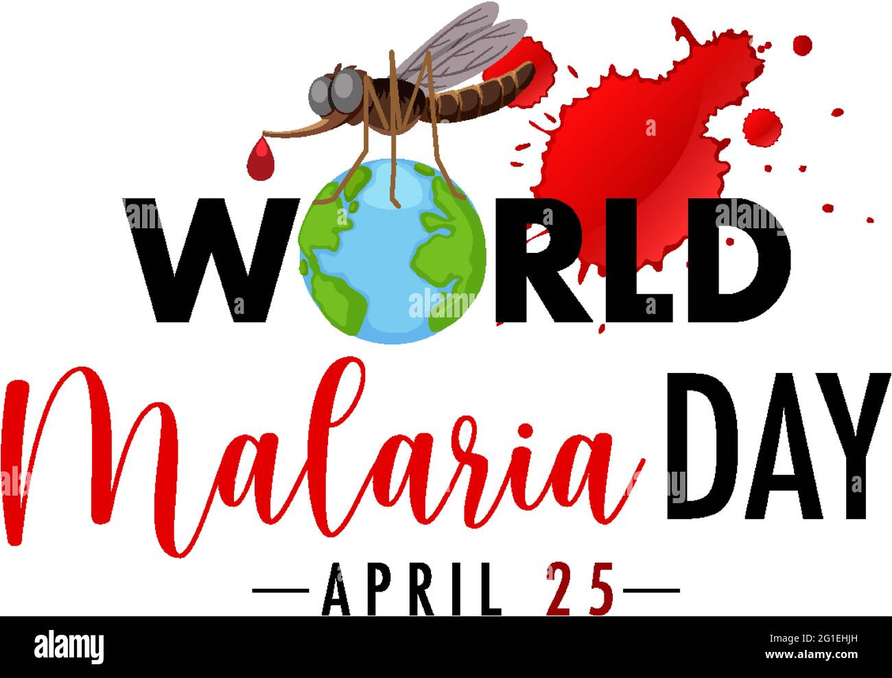 Logotipo O Banner Del Día Mundial De La Malaria Con Ilustración De