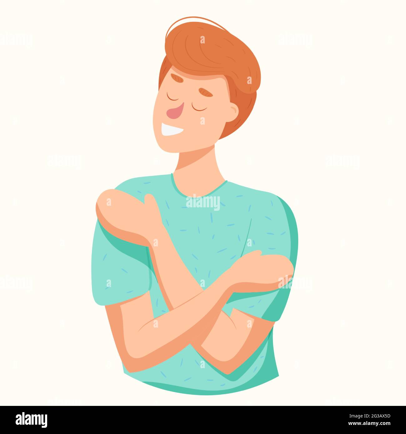 Concepto De Amor Propio El Hombre Se Abraza A Sí Mismo Amor Y Cuidado