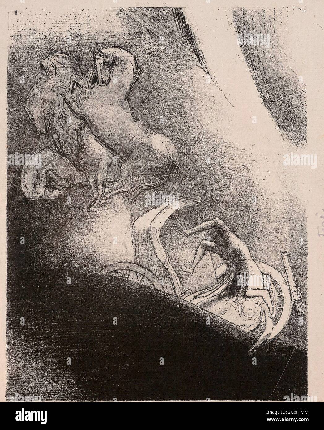 Odilon Redon Él Cae Cabeza Primero En El Abismo Placa 17 De 24 1896