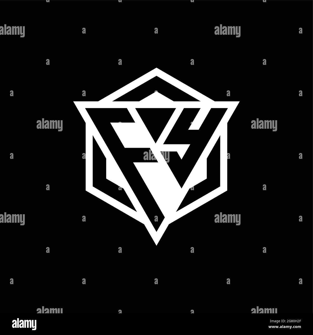 Monograma con logotipo FY con combinación de forma triangular y ...