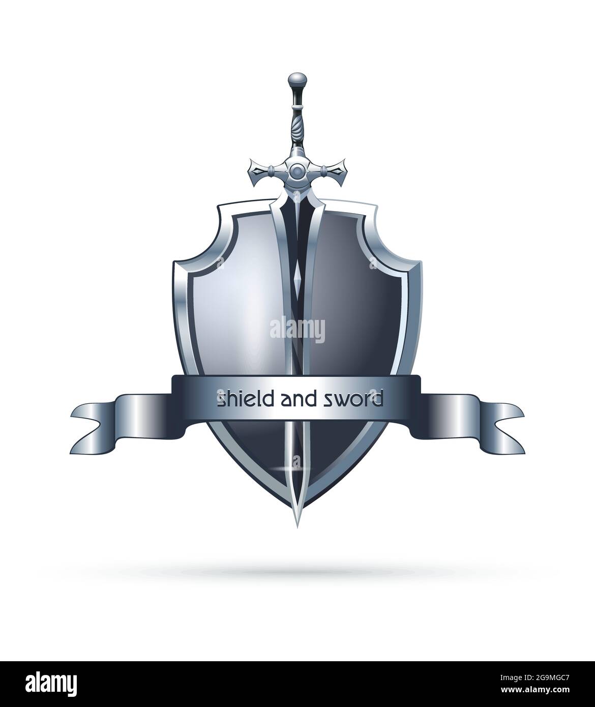 Diseño De Escudo Y Espada Icono De Vector Imagen Vector De Stock Alamy