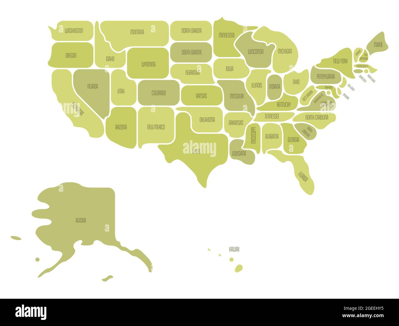 Mapa De Estados Unidos Sencillo E Imprimible