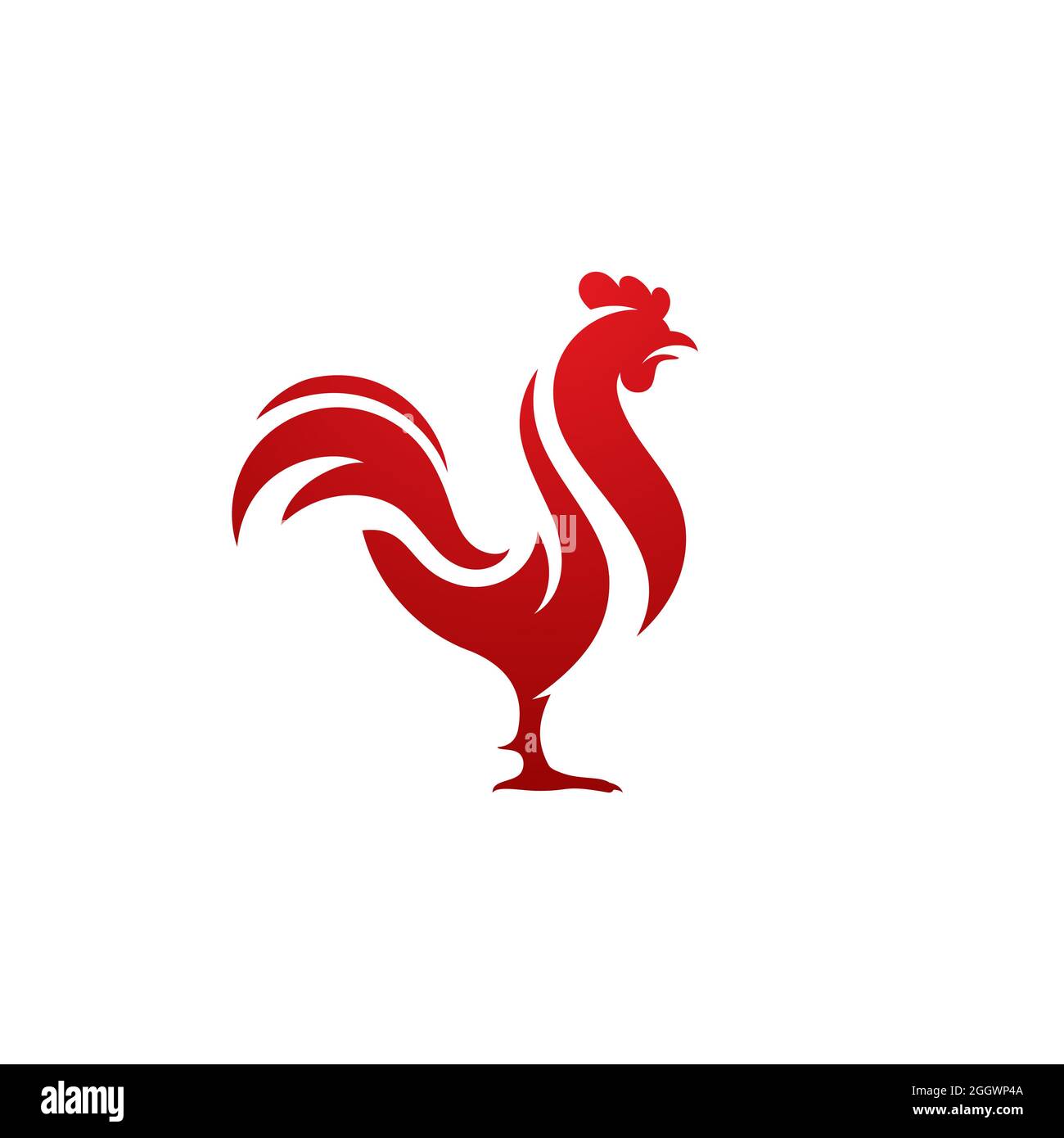 Silueta Del Diseño De La Ilustración Del Icono Del Vector Del Gallo