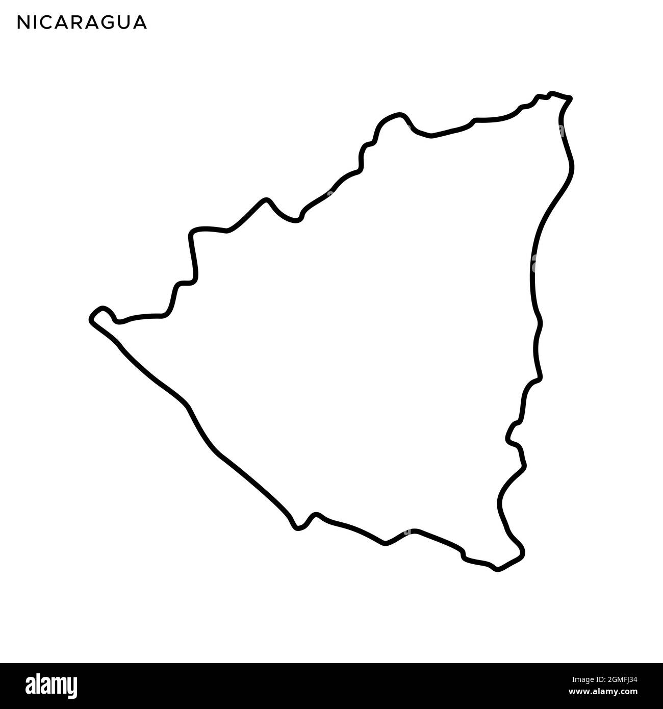 Nicaragua Map Black And White