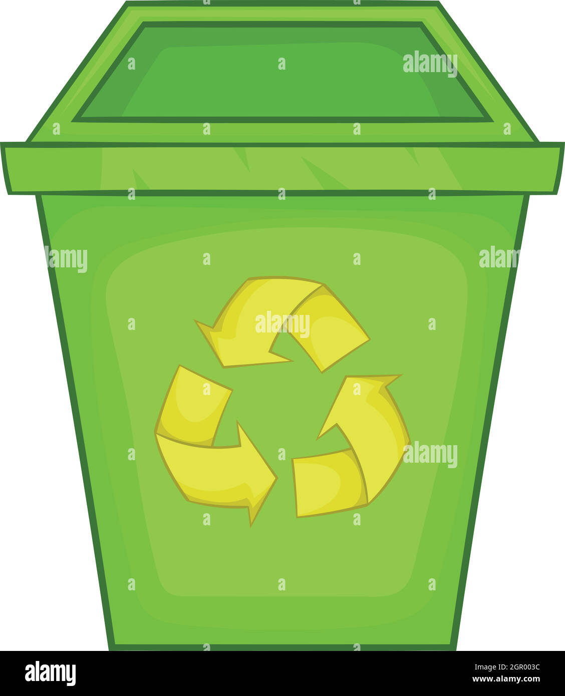 Icono De Cubo De Basura Ecológico Estilo De Dibujos Animados Imagen
