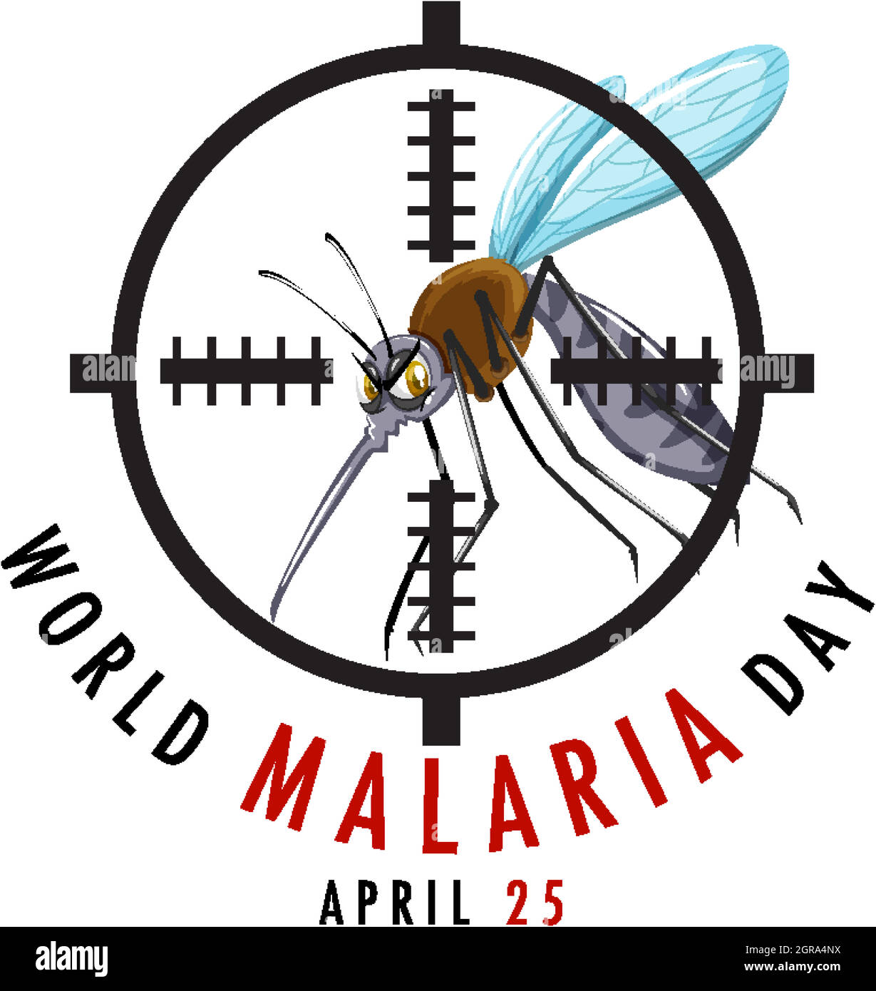 Logotipo O Banner Del Día Mundial De La Malaria Con Signo De Mosquito