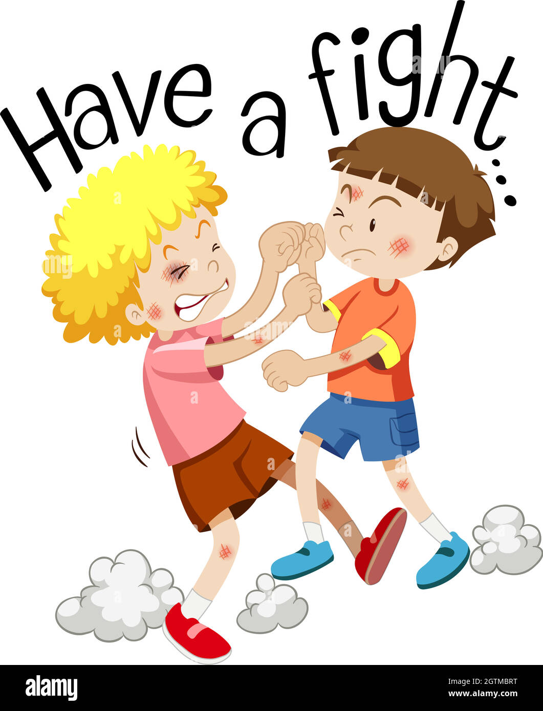 Niños Pelea Clipart