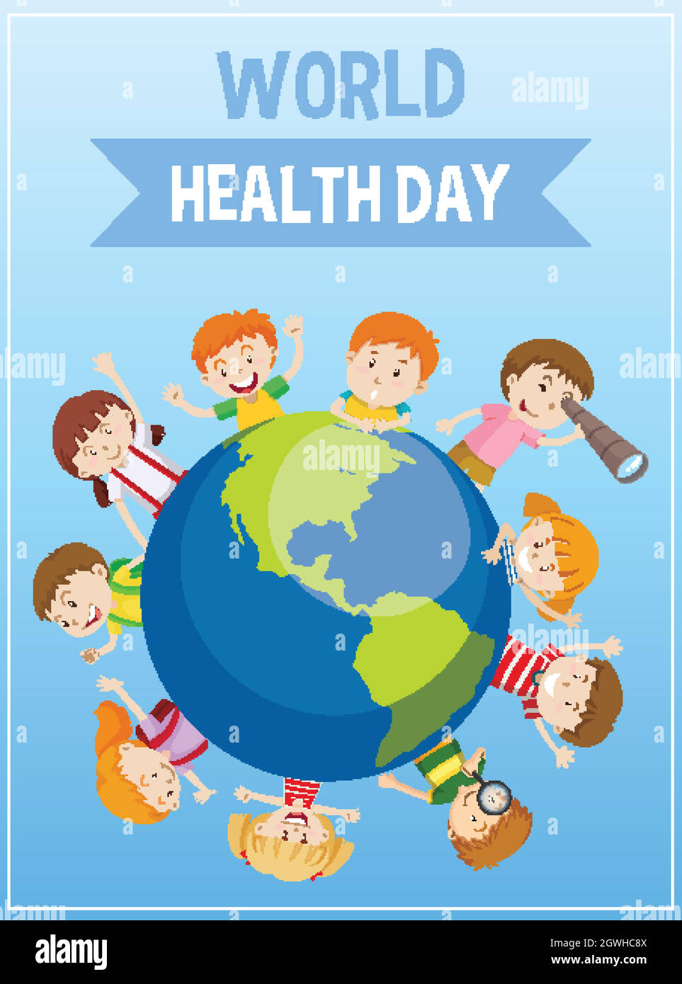 Diseño De Póster Para El Día De La Madre Tierra Con Niños Felices En La