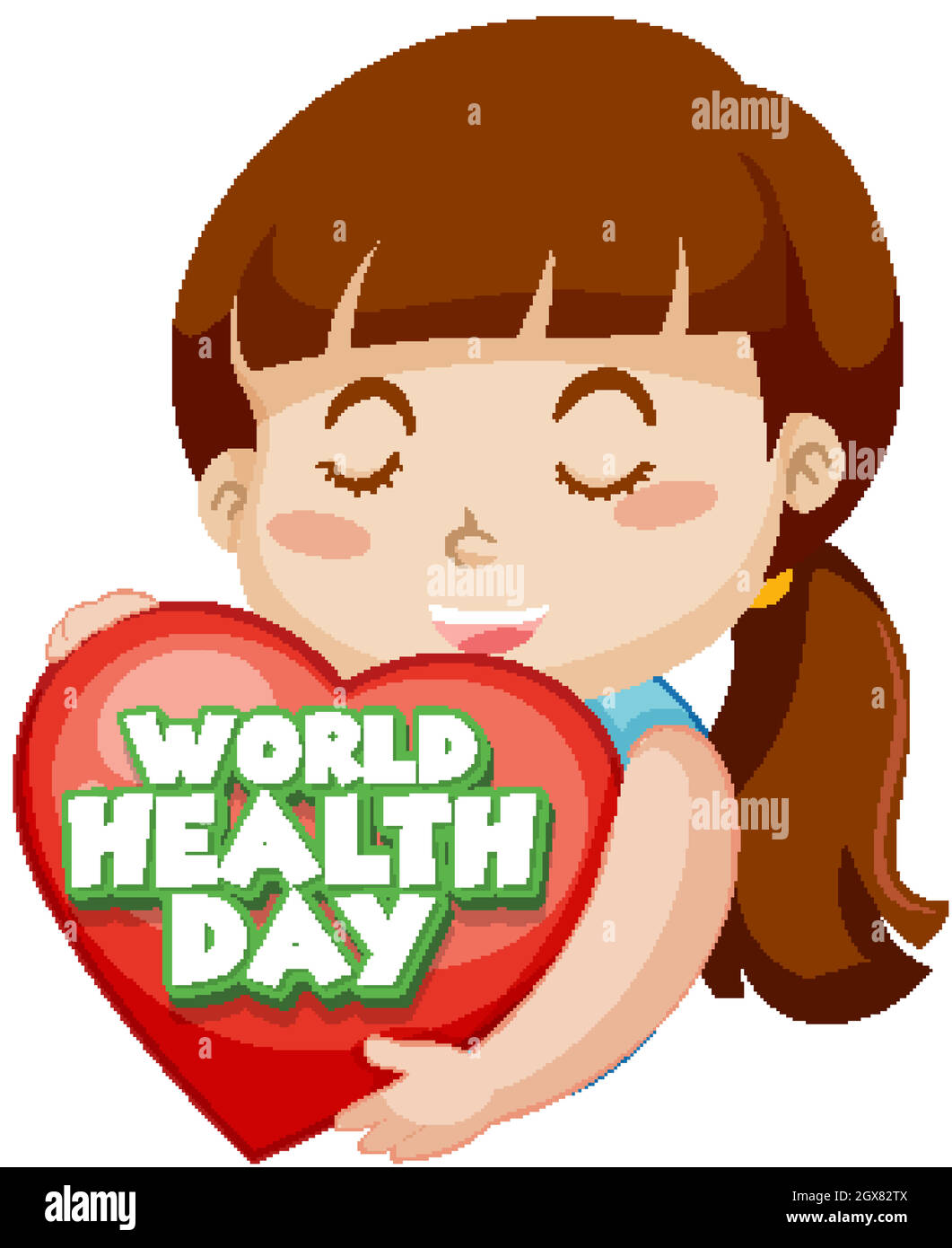 Diseño De Póster Para El Día Mundial De La Salud Con Una Niña Feliz De