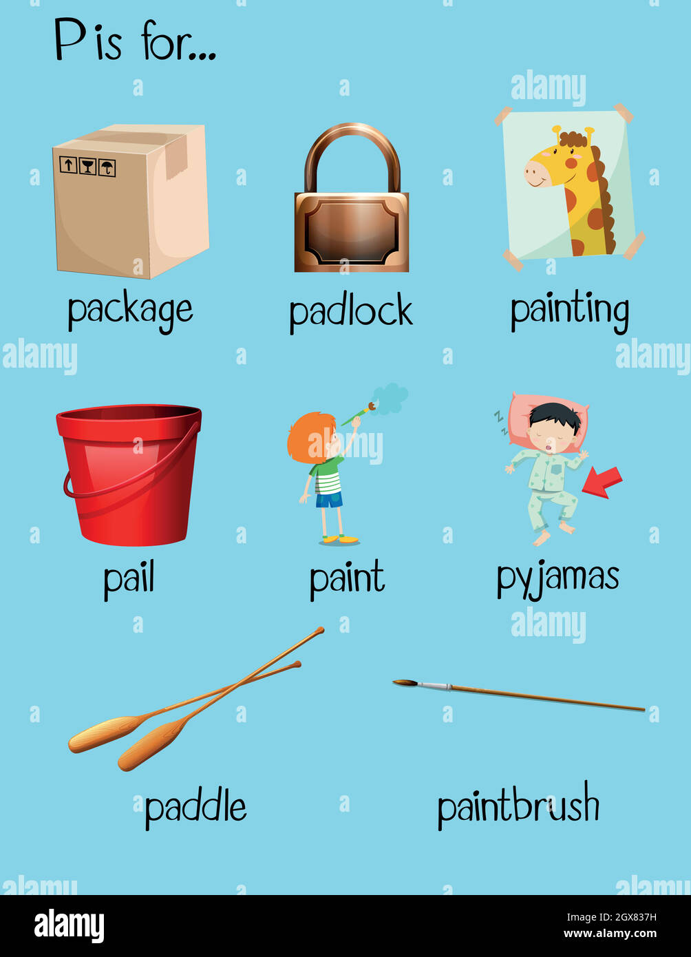 Muchas Palabras Comienzan Con La Letra P Imagen Vector De Stock Alamy
