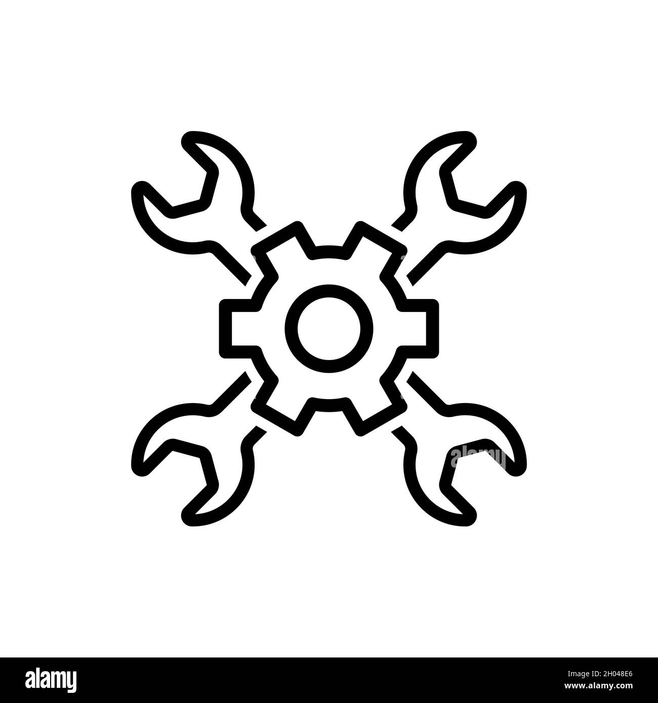 Icono De Reparación Dos Llaves Cruzadas Y Engranaje Icono De Servicio