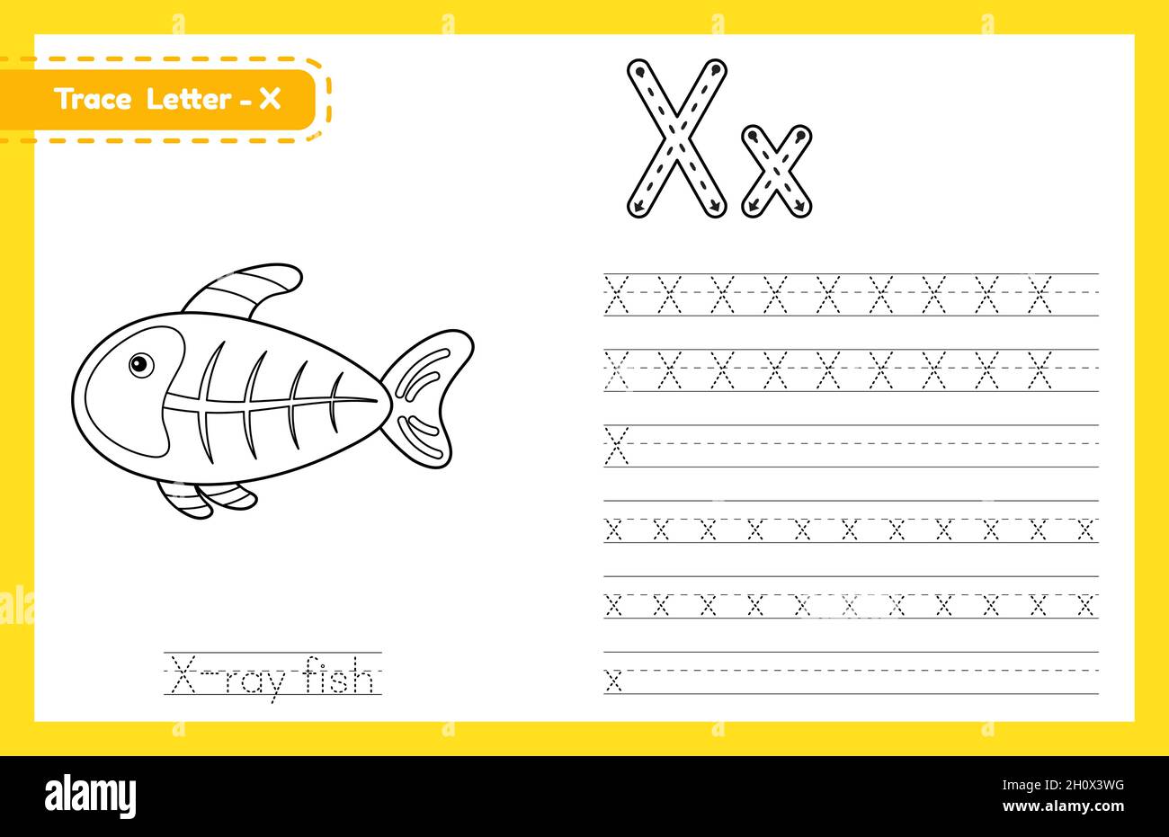 Letra X Hojas De Trabajo Preescolar