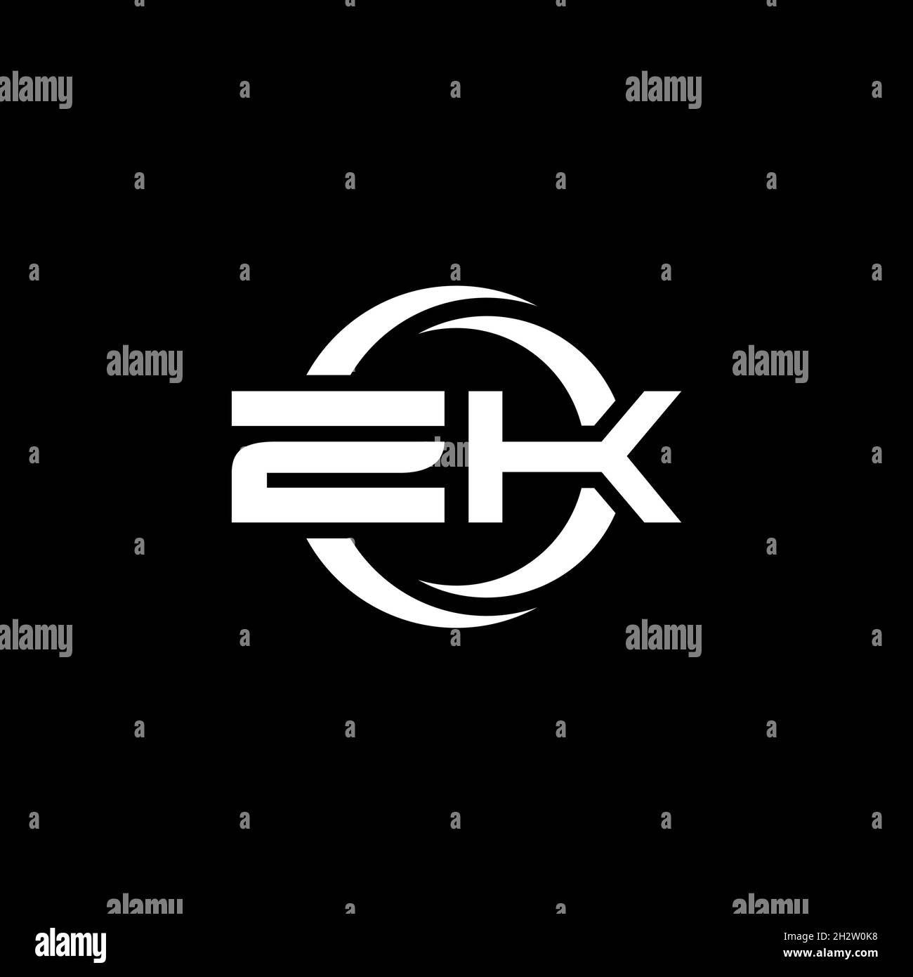 Letra Del Logotipo De Zk Monogram Con Forma Simple Y Plantilla De