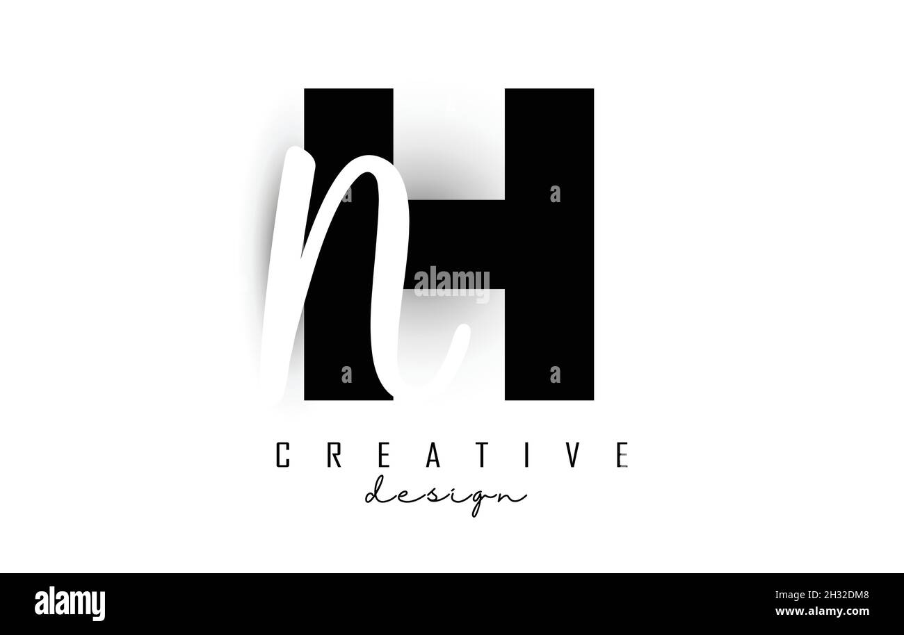 Letras Logotipo Hn Con Un Diseño Minimalista Letras H Y N Con