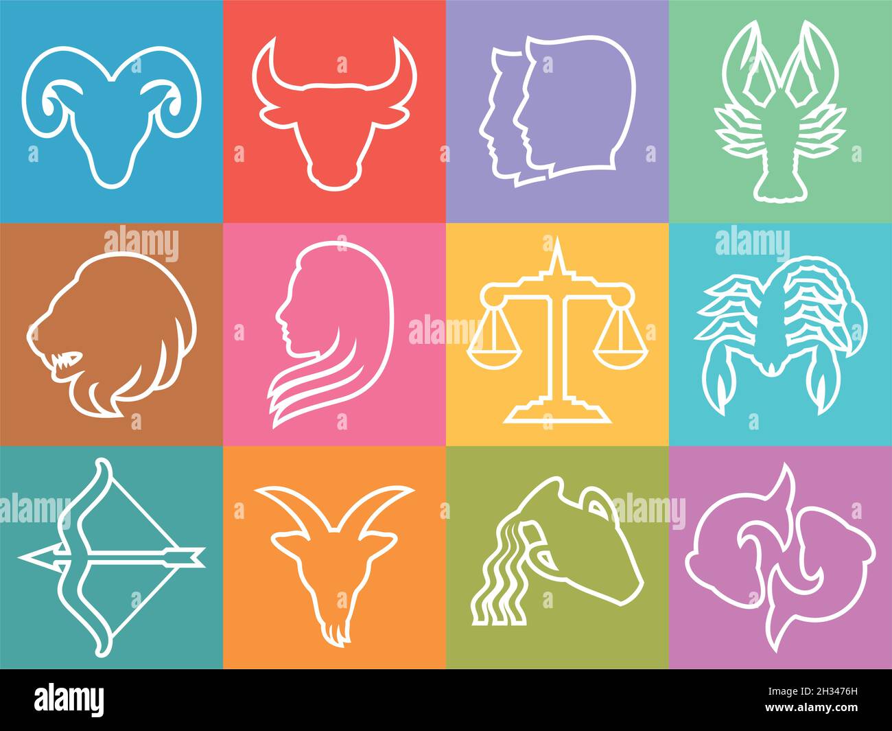 Signos Del Vector Del Zodiaco Conjunto De Símbolos Del Horóscopo