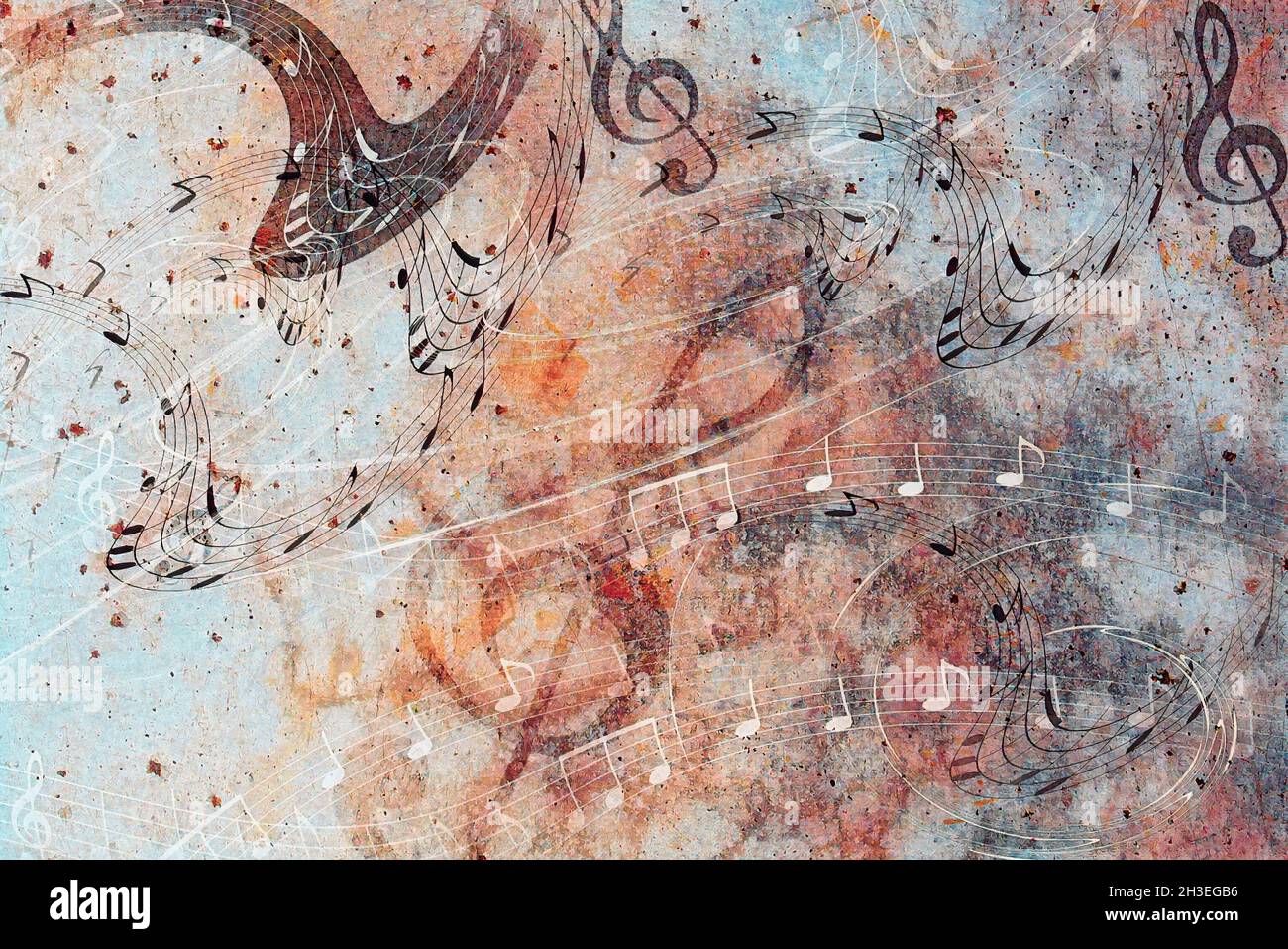 Notas Musicales Arte Abstracto