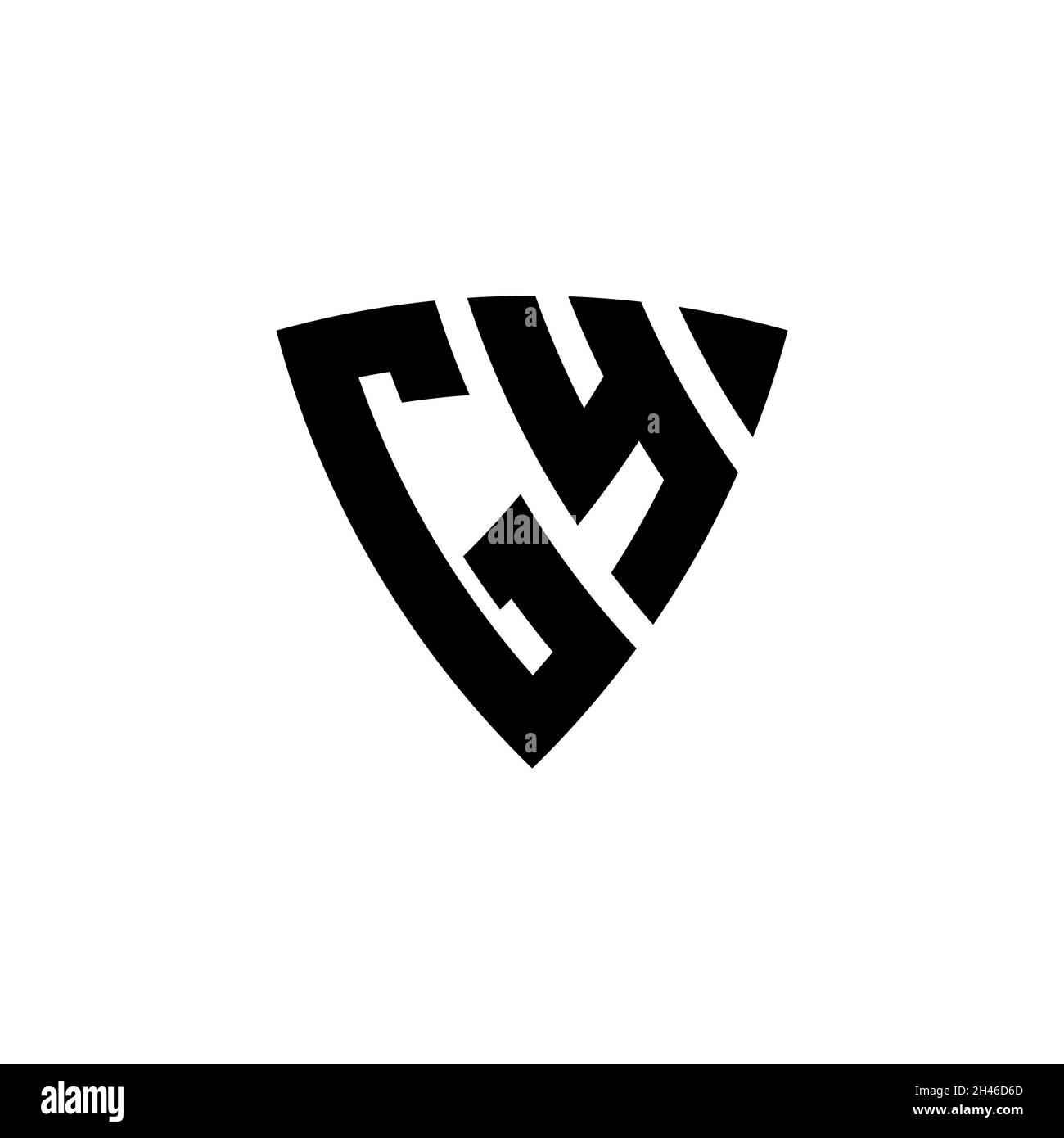 LETRA del logotipo DE Gy Monogram con diseño de forma de escudo ...
