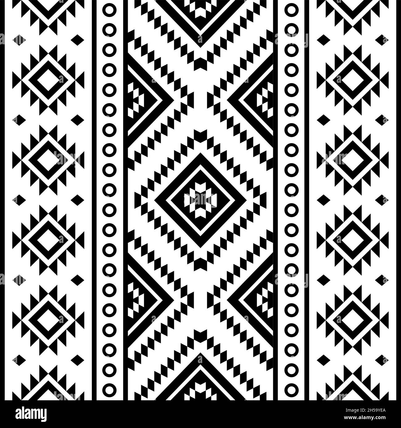 Patrón Vectorial Sin Costuras Geométrico Vertical Tribal Azteca