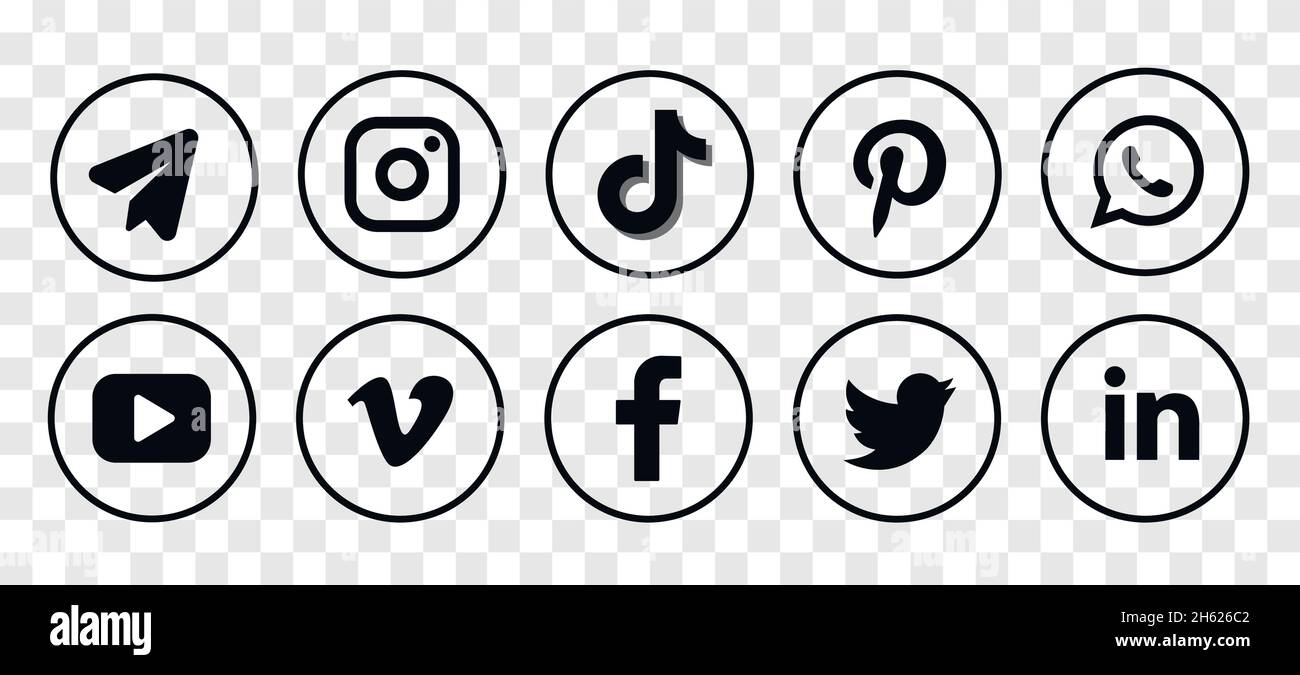 Colección De Logotipo De Redes Sociales Facebook Tiktok Instagram
