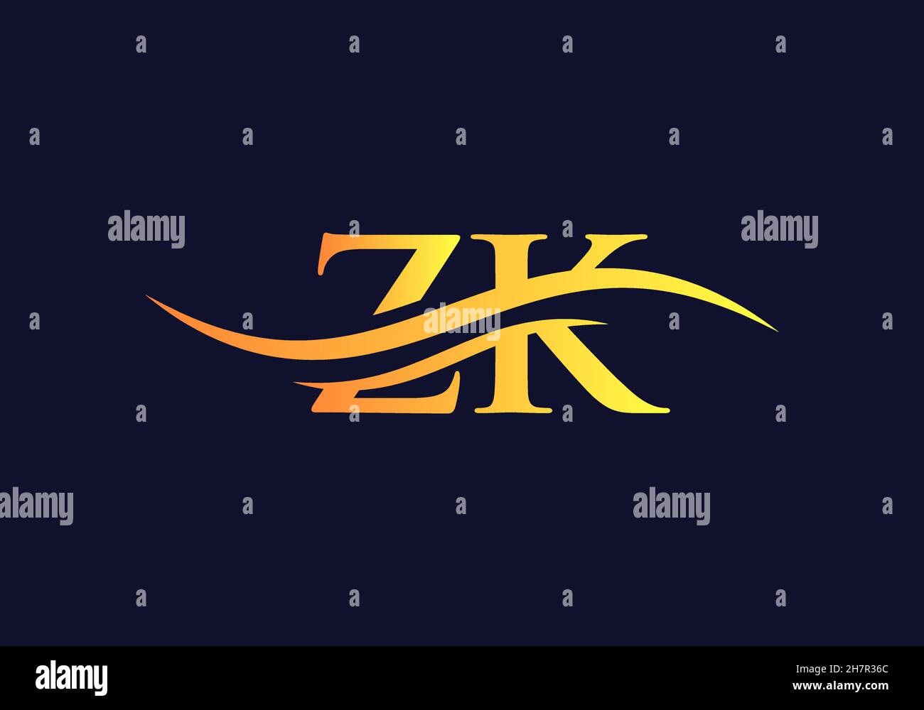 Logotipo De Zk Letra De Monograma Diseño Del Logotipo De Zk Vector