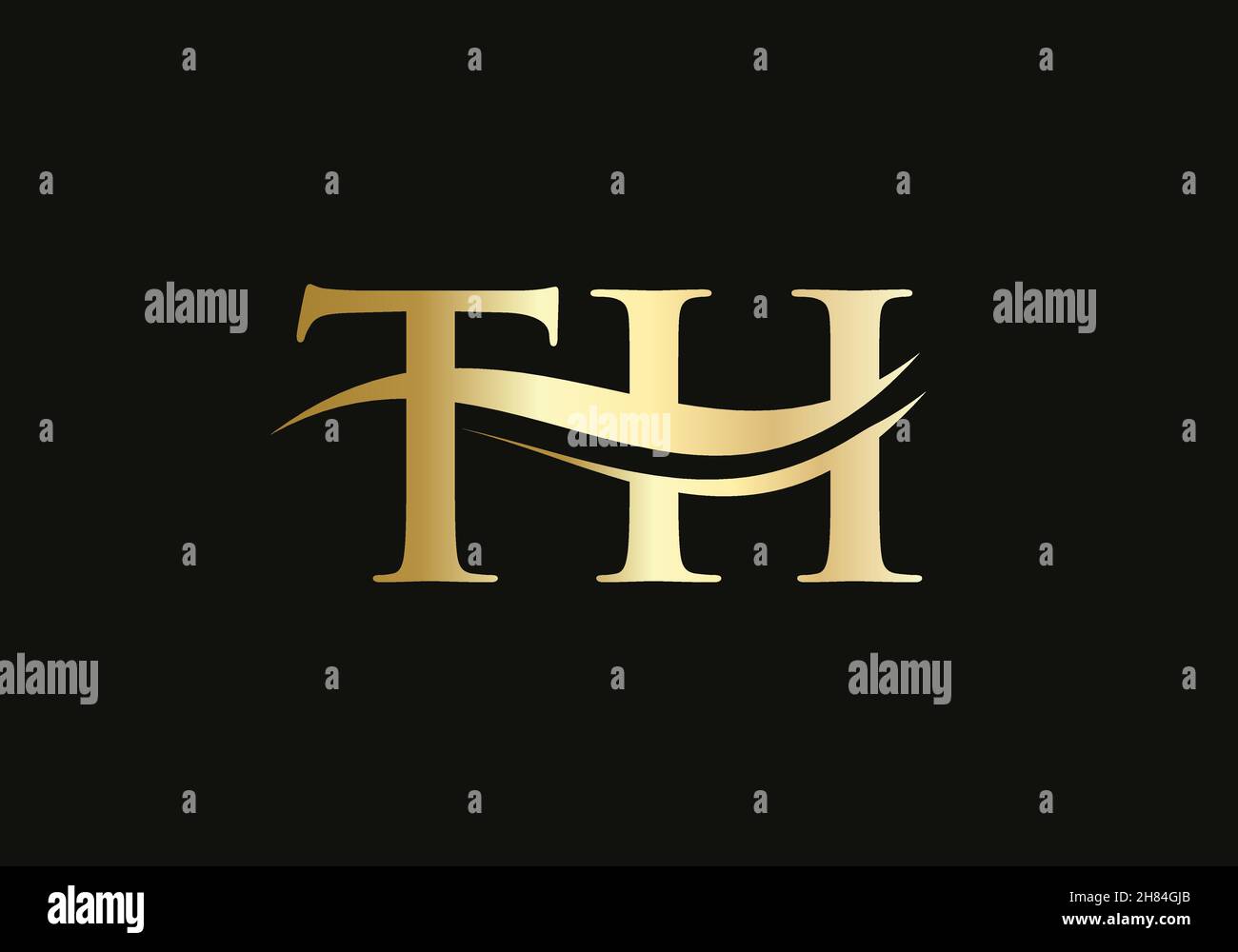 Diseño Inicial De La Letra Del Monograma Vector Logotipo Con Letra Th