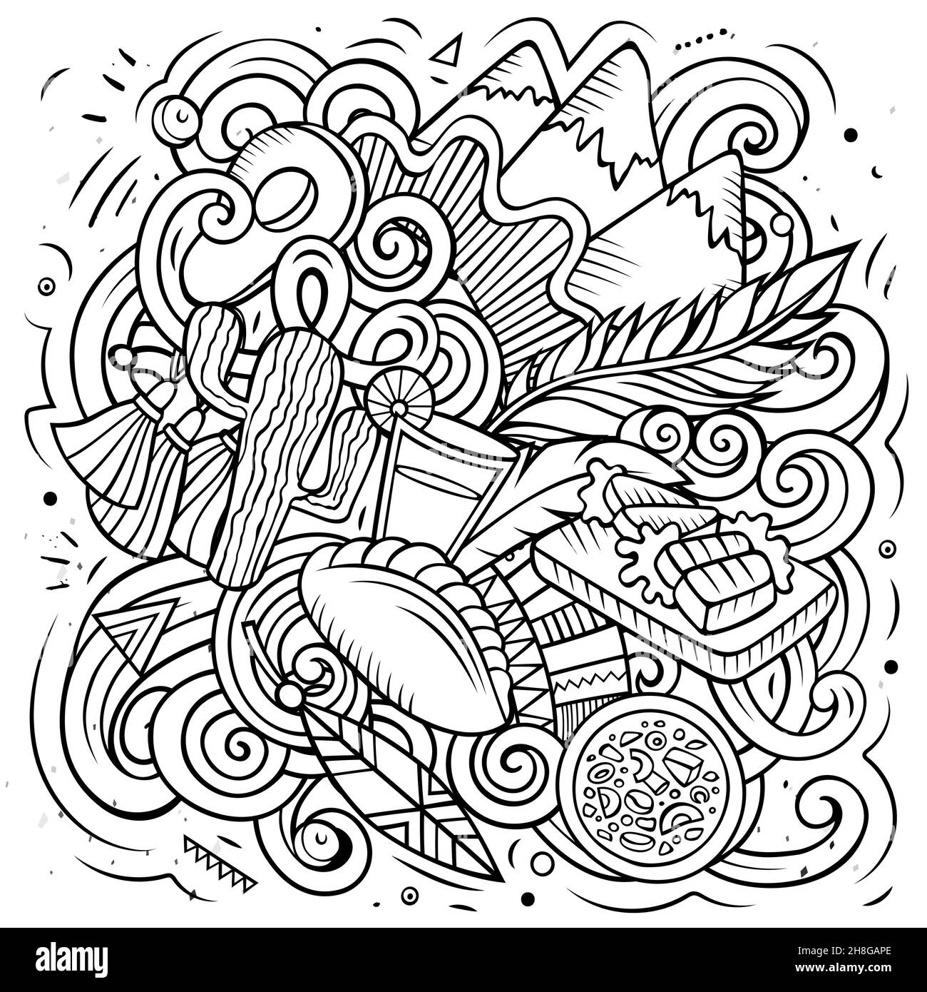 Mapuche Mapuches Tripantu Telar Colouring Mujeres Indigenas Chile ...