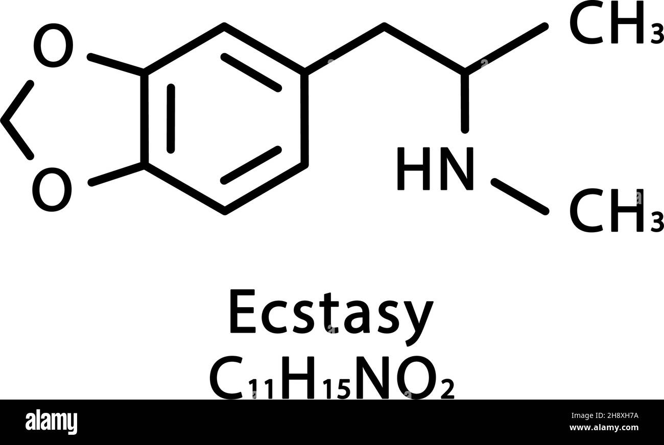 Estructura Molecular Del éxtasis Fórmula Química Esquelética Mdma