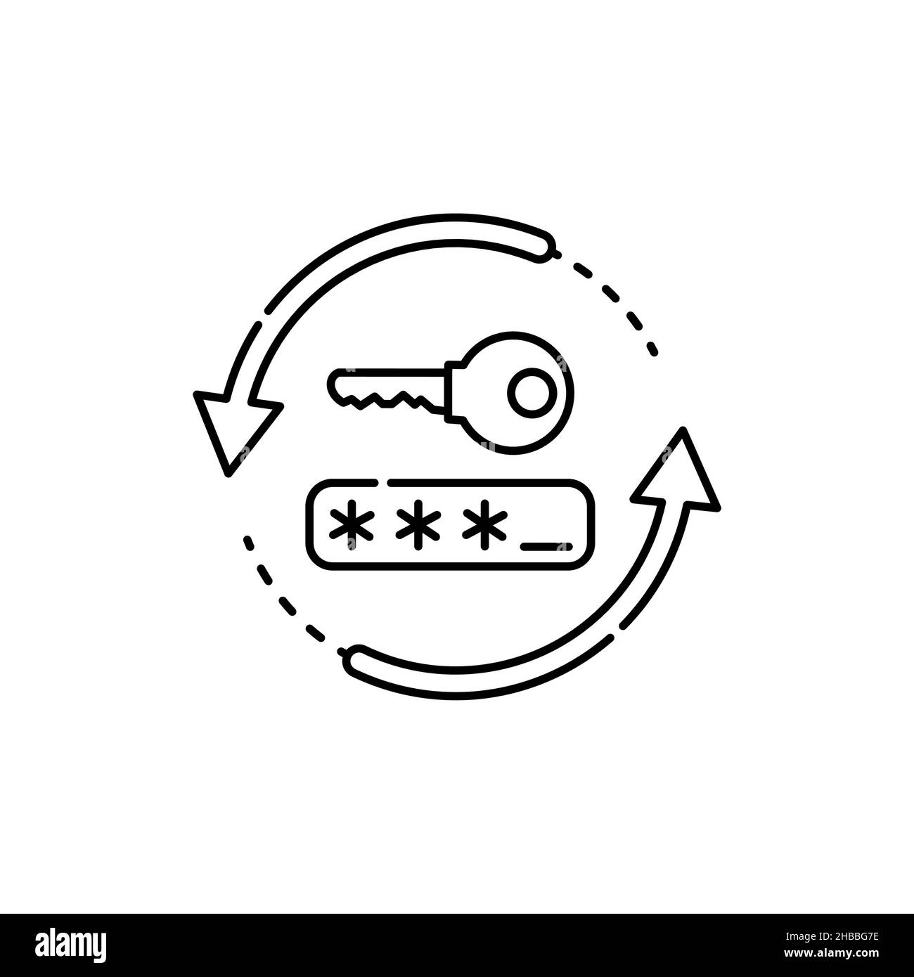 Icono De Línea De Color De Cambio De Contraseña Elemento Vectorial Aislado Pictograma De