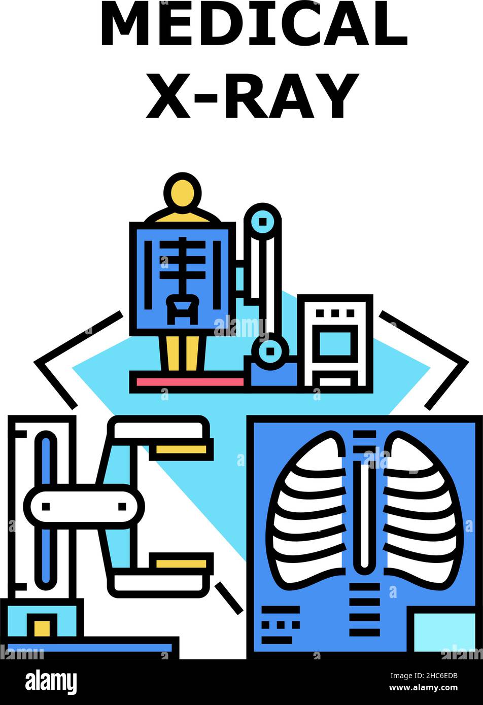 Ilustración Del Vector Del Icono De Rayos X Para Uso Médico Imagen