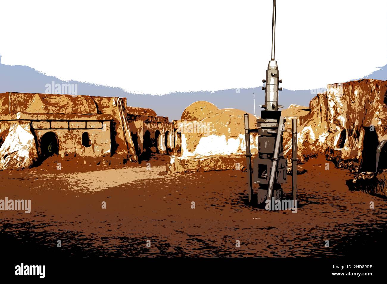 Ilustración Abandonó El Paisaje Del Planeta Tatooine Para La Filmación