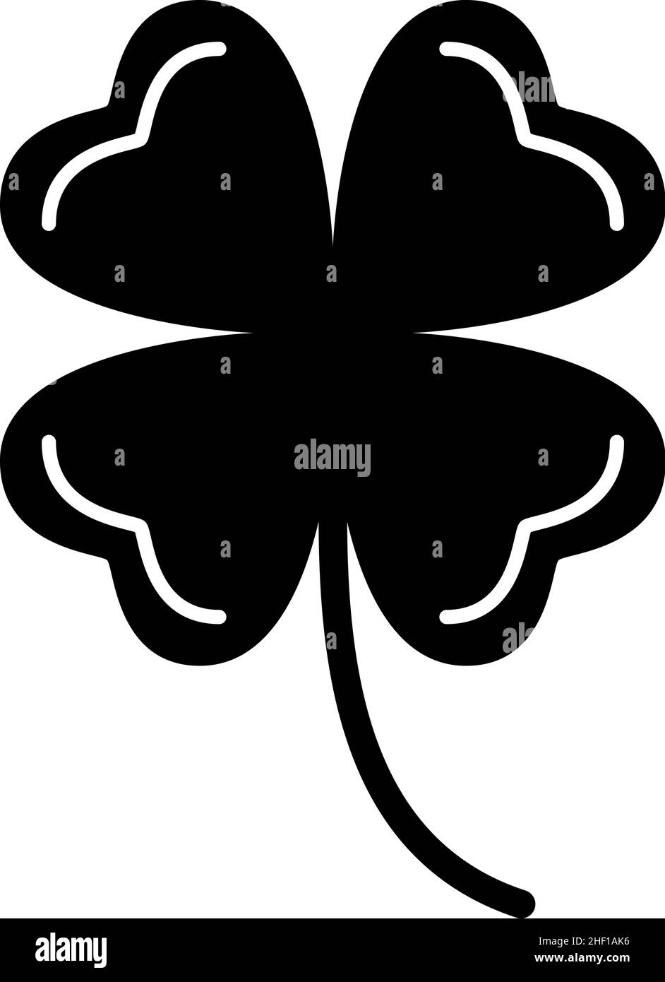 Trébol De 4 Hojas En Blanco Y Negro