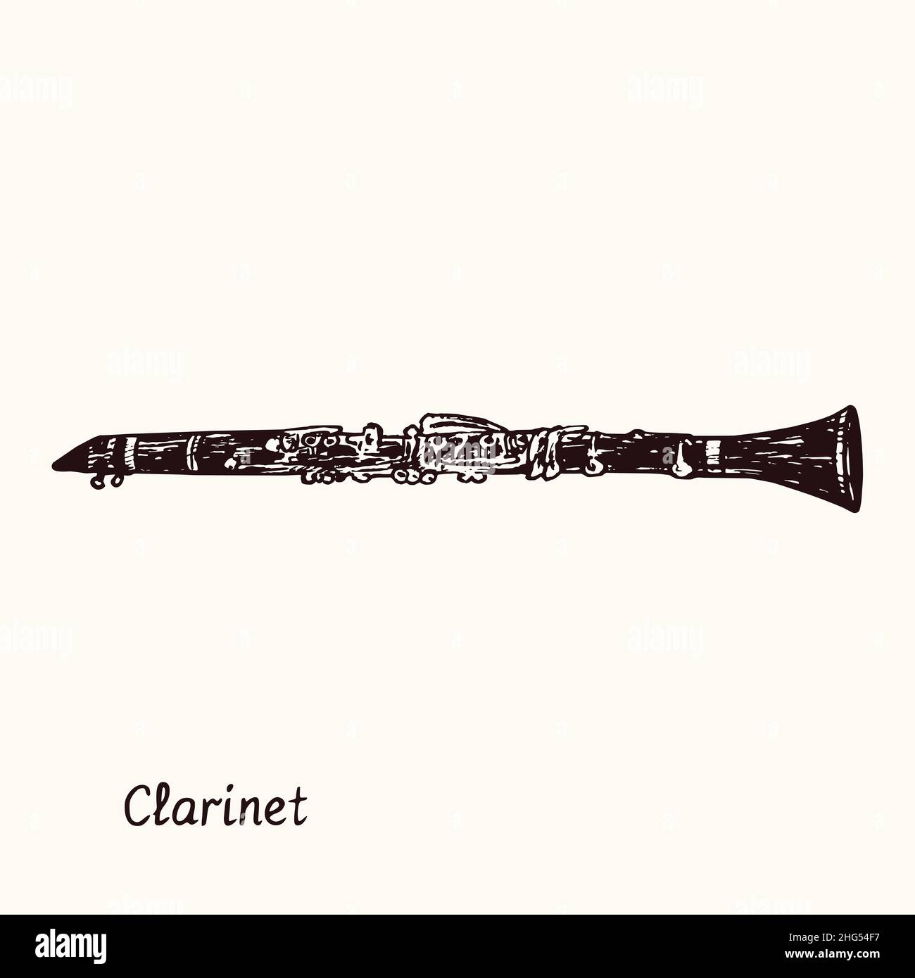 Tempo Presta Atención A Tan Rápido Como Un Flash Clarinete Dibujo A