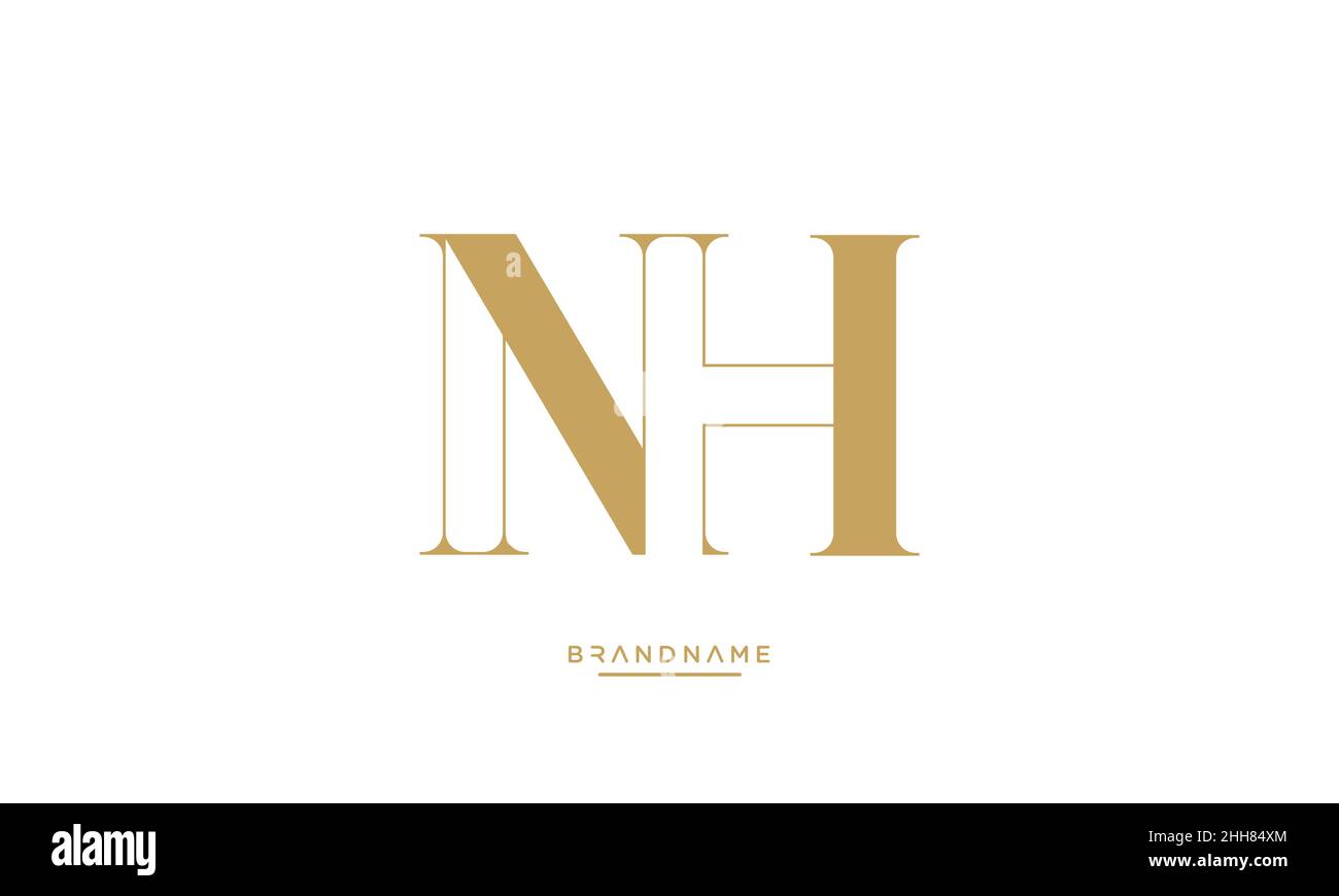 Letras Del Alfabeto Nh Hn Logo Emblem Monograma Imagen Vector De Stock