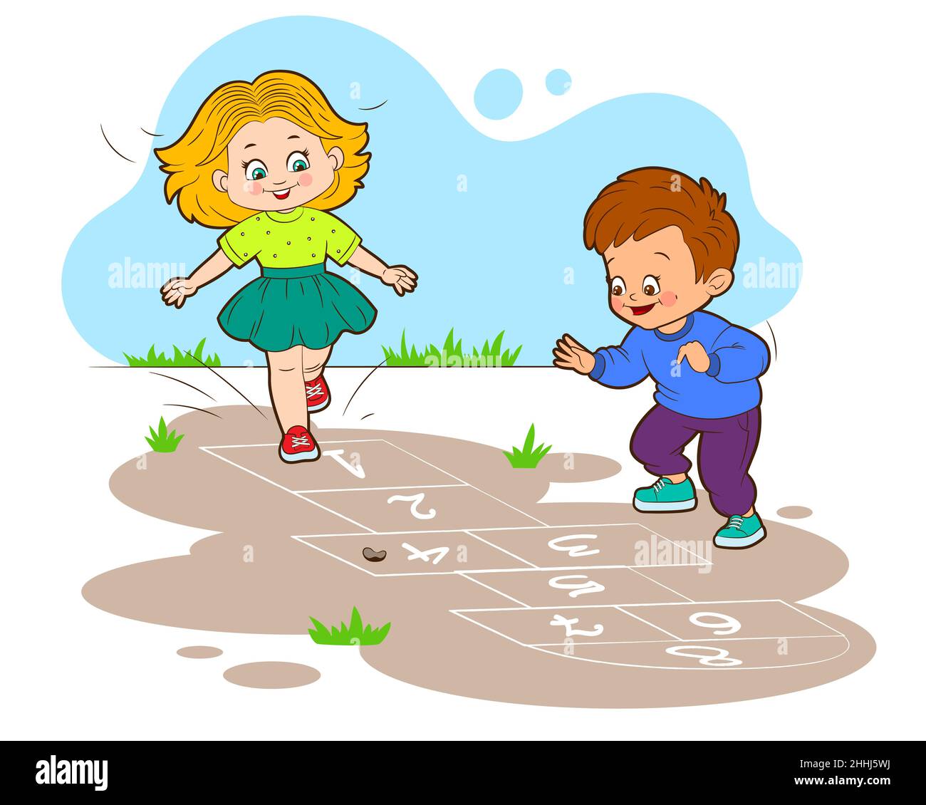 Dibujos Animados De Juego De Rayuela