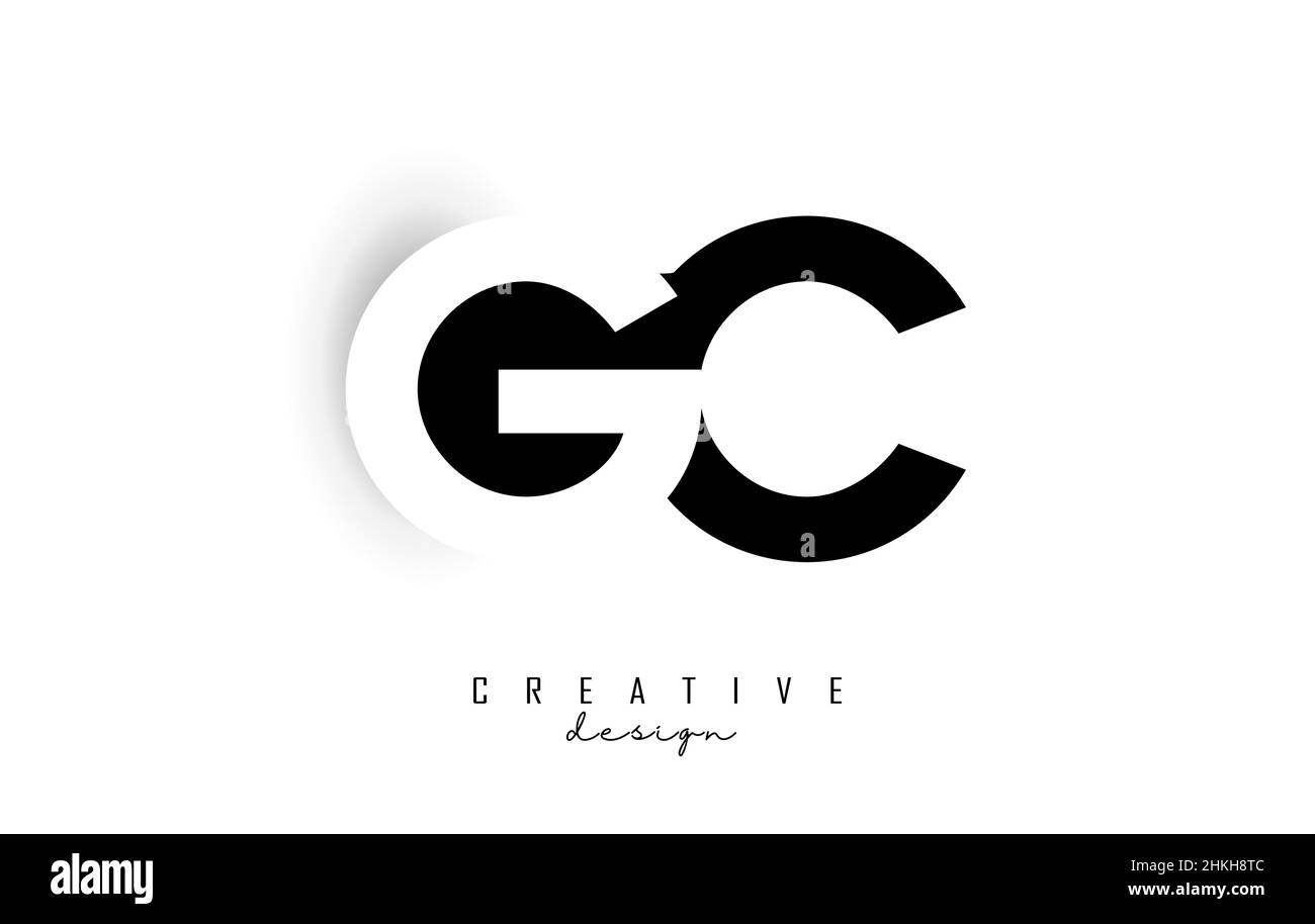 Letras Gc Logotipo Con Diseño De Espacio Negativo Carta Con Tipografía