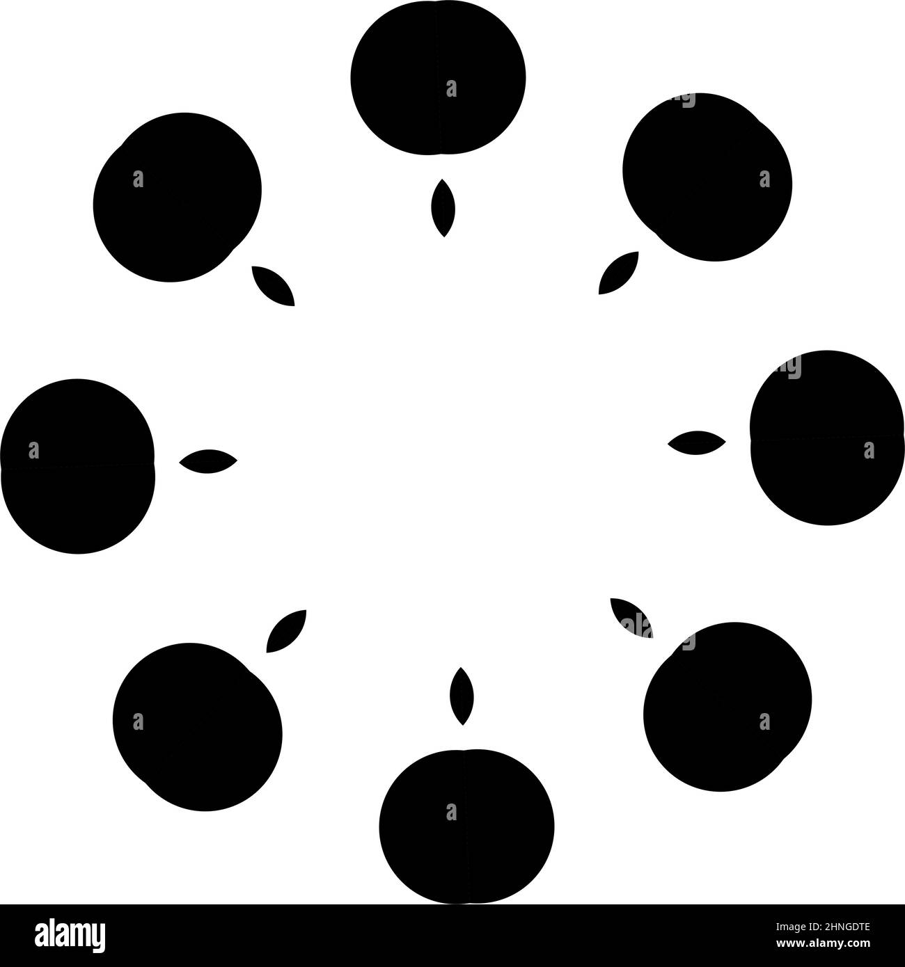 Mandala circular simétrica, con simetría, icono de círculo geométrico ...