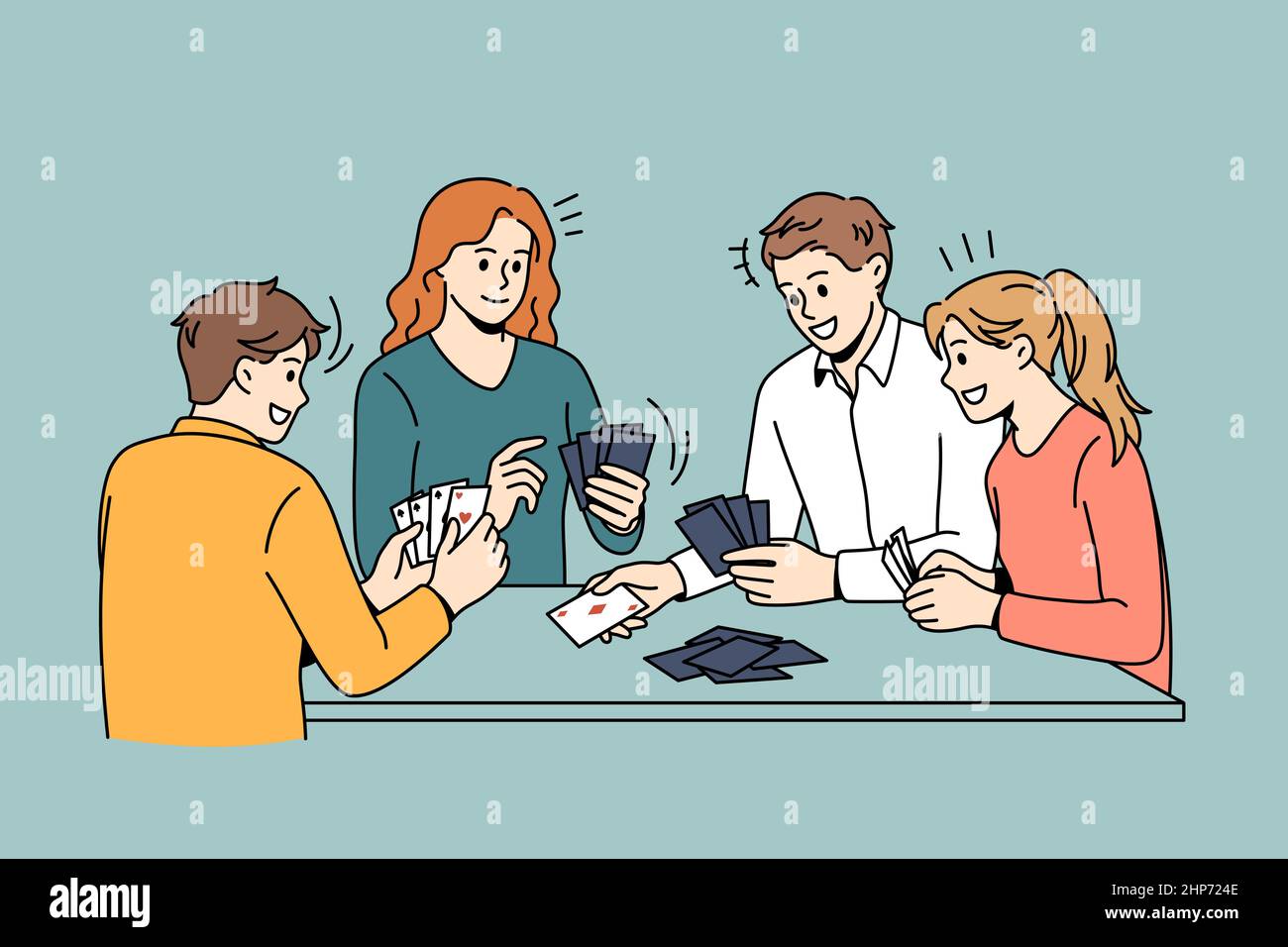 Niños Jugando A Las Cartas Clipart