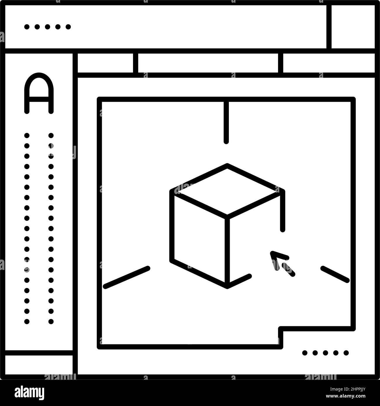 ilustración vectorial del icono de línea de programa de autocad 3d ... ilustración vectorial del icono de línea de programa de autocad 3d ...