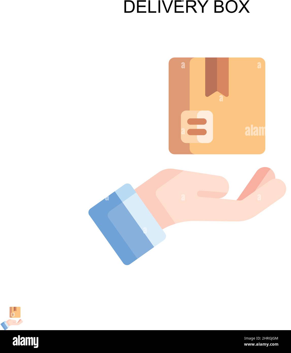 Icono de vector simple de la caja de entrega. Plantilla de diseño de ...