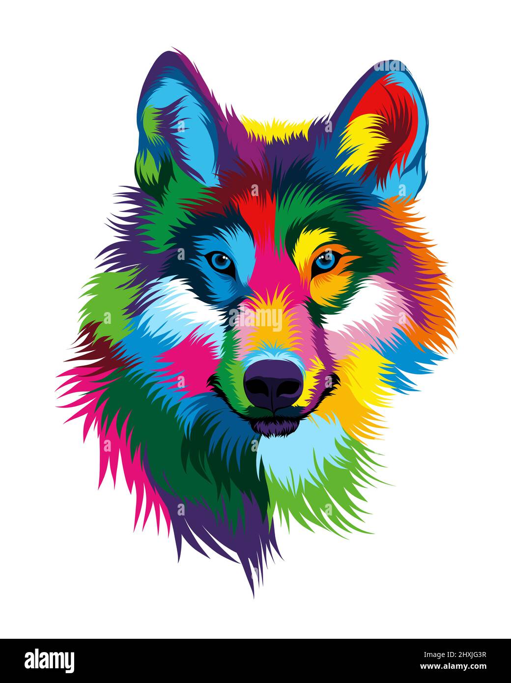 Dibujos De Lobos De Colores