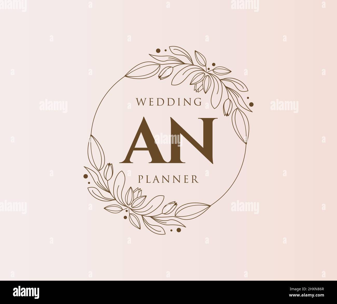 Una Letra Inicial Monograma De Boda Colección De Logotipos Plantillas