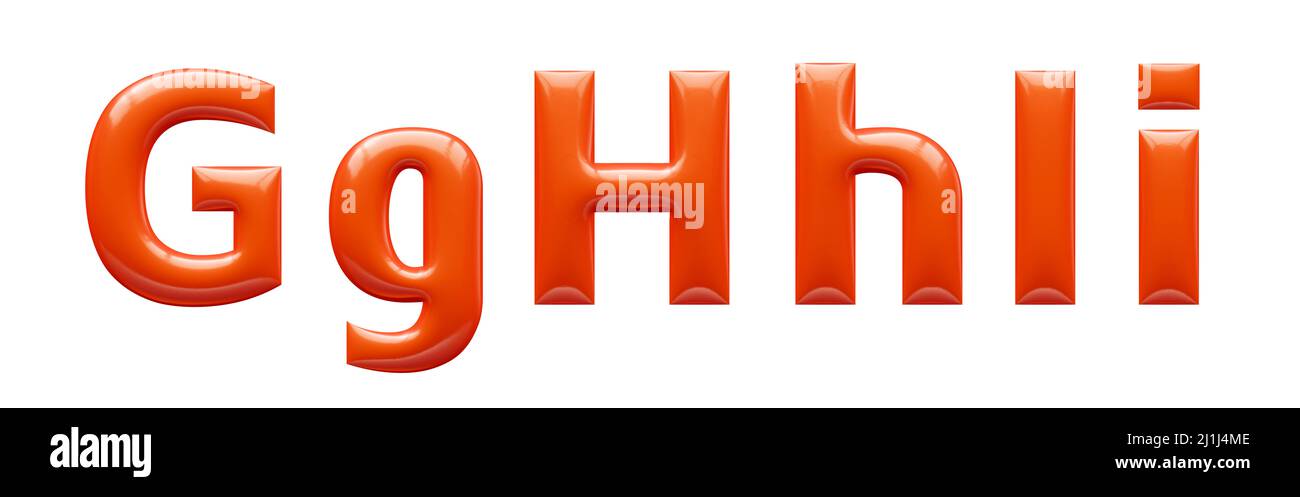 3d Letras Del Alfabeto Letras Plásticas Rojas G H I Letra Mayúscula Y