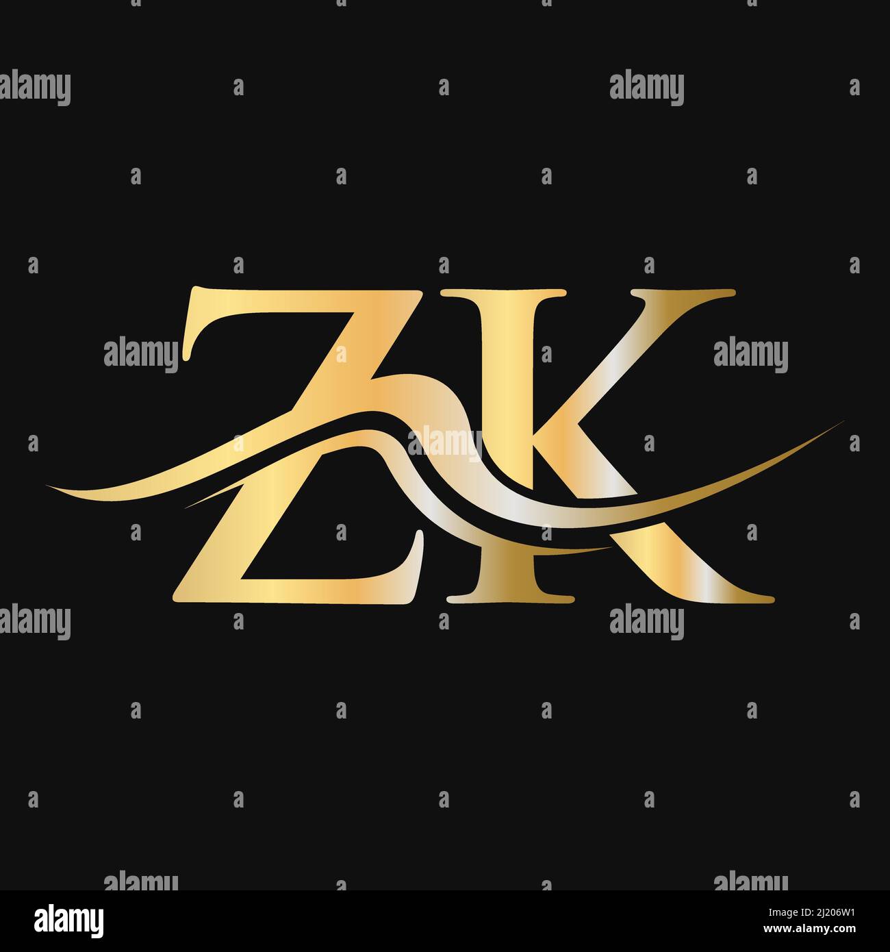 Diseño Del Logotipo De La Letra Zk Plantilla De Logotipo Inicial De Zk