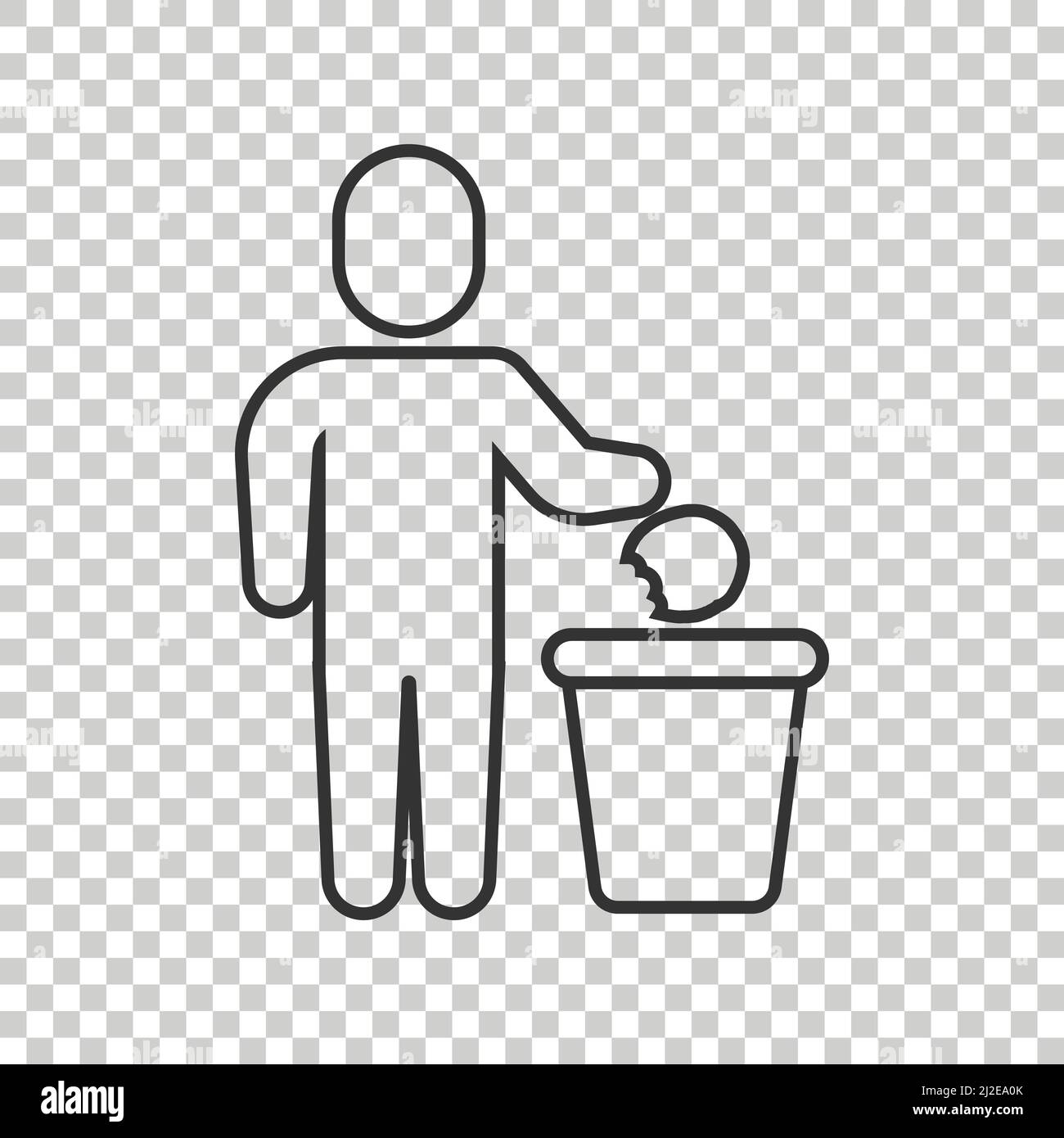 Cubo De Basura Con Icono De Personas En Estilo Plano Recicle La