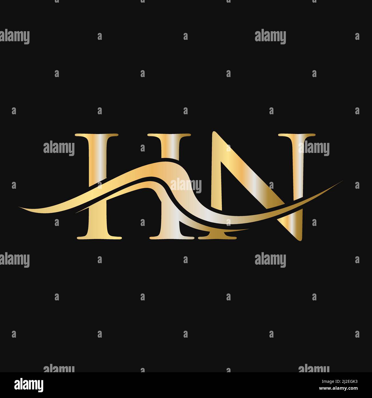 Diseño Del Logotipo De Letter Hn Plantilla De Logotipo Inicial De Hn