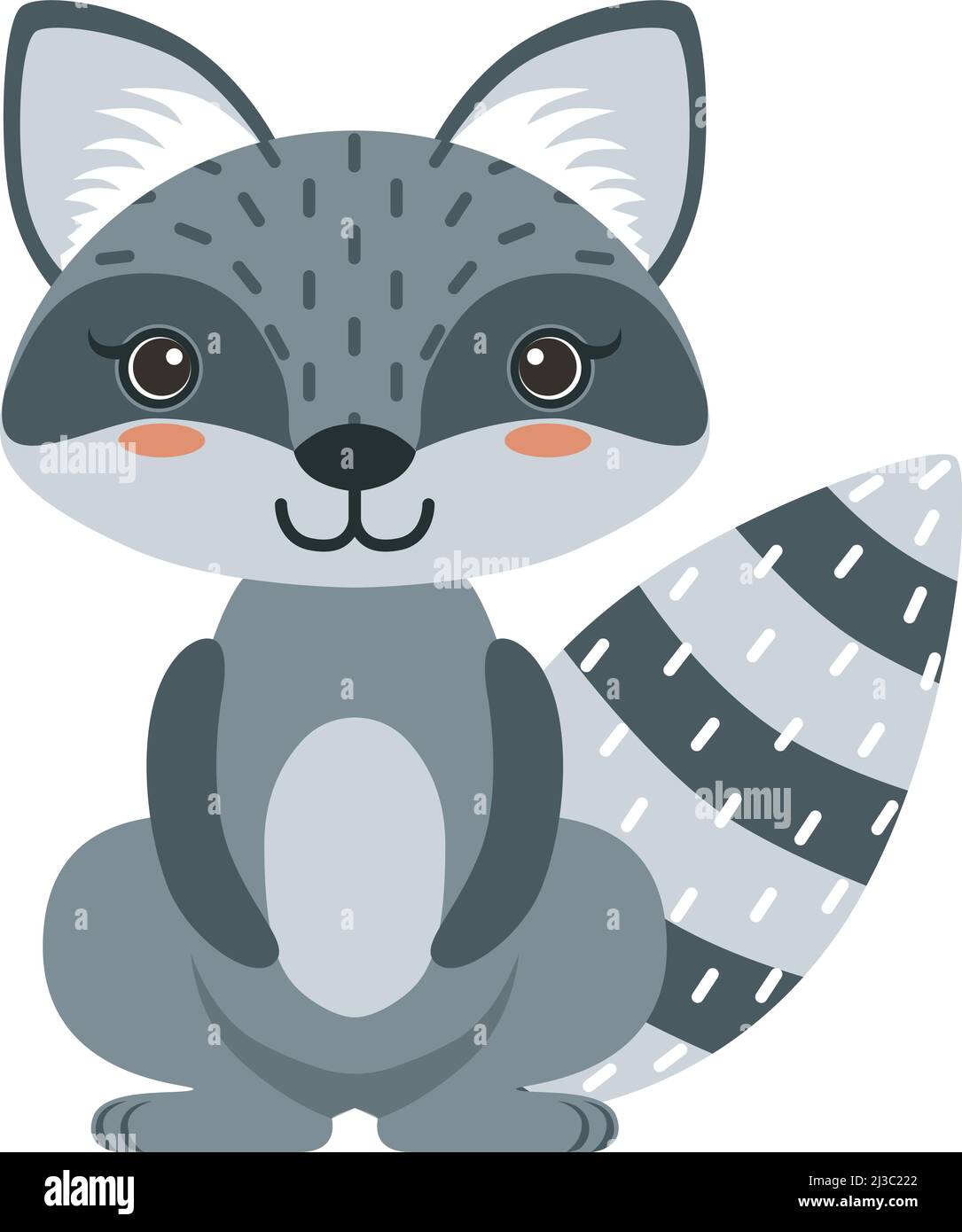 Personaje De Mapache En Un Bonito Estilo De Dibujos Animados Bebé