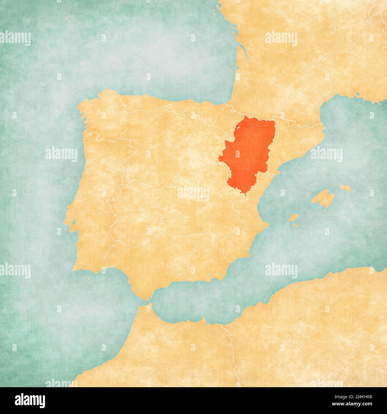 Aragon map fotografías e imágenes de alta resolución - Alamy