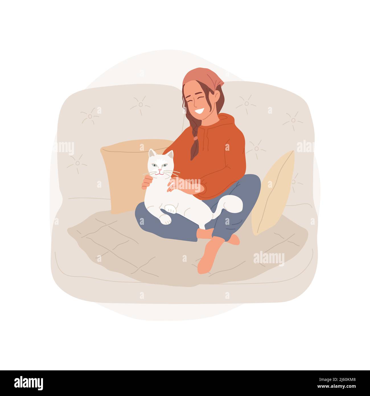 Acariciando Al Gato Imágenes Vectoriales De Stock Alamy