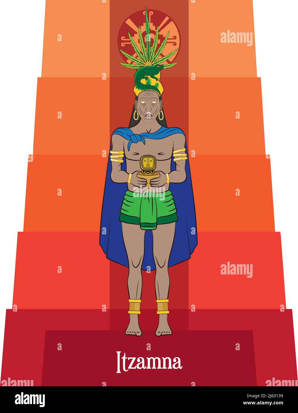 Dibujo Del Dios Maya Itzamna